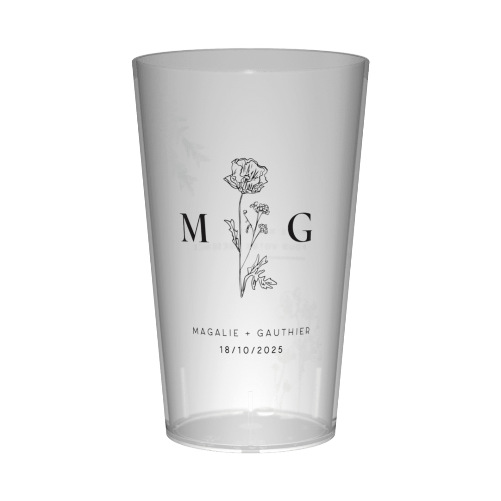 Gobelet personnalisé Mariage Fleur Graphique - Gobelets.com