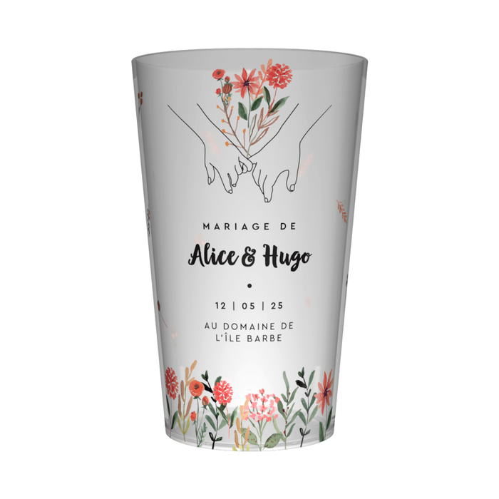 Gobelet personnalisé Mariage Unions & Fleurs - Gobelets.com