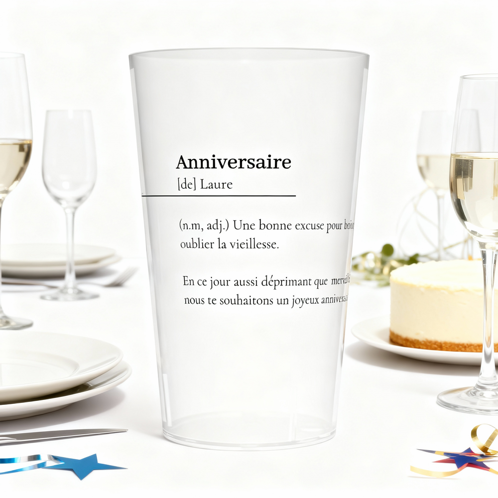 Gobelet personnalisé Anniversaire Définition - Gobelets.com