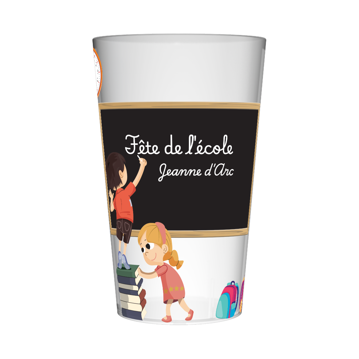 Gobelet personnalisé Fête des écoles Ecriture - Gobelets.com