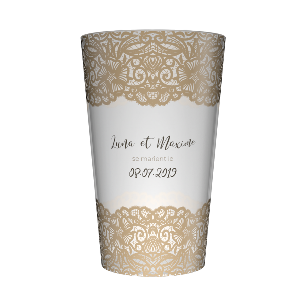Gobelet personnalisé Mariage Dentelle - Gobelets.com
