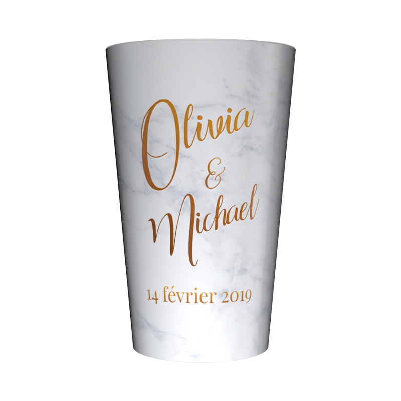 Gobelet personnalisé Mariage Marbre - Gobelets.com