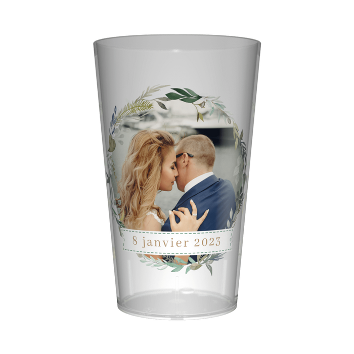 Gobelet personnalisé Mariage Couronne de Fleurs Photo - Gobelets.com