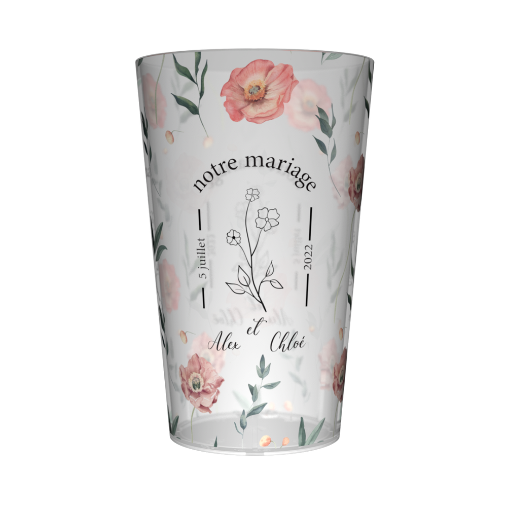Gobelet personnalisé Mariage Fleurs Champêtre - Gobelets.com