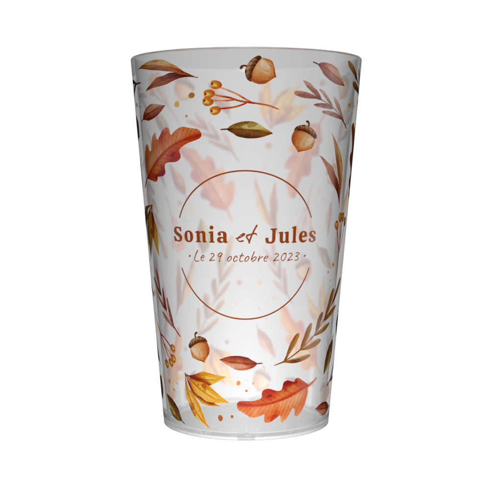 Gobelet personnalisé Mariage Feuilles Automne - Gobelets.com