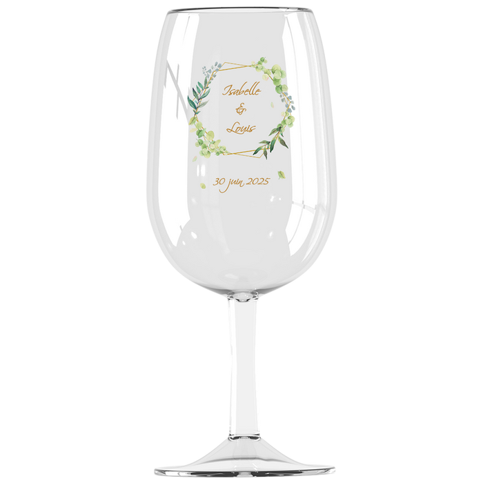 Verre à eau personnalisé incassable - Mariage Encadrement Vert