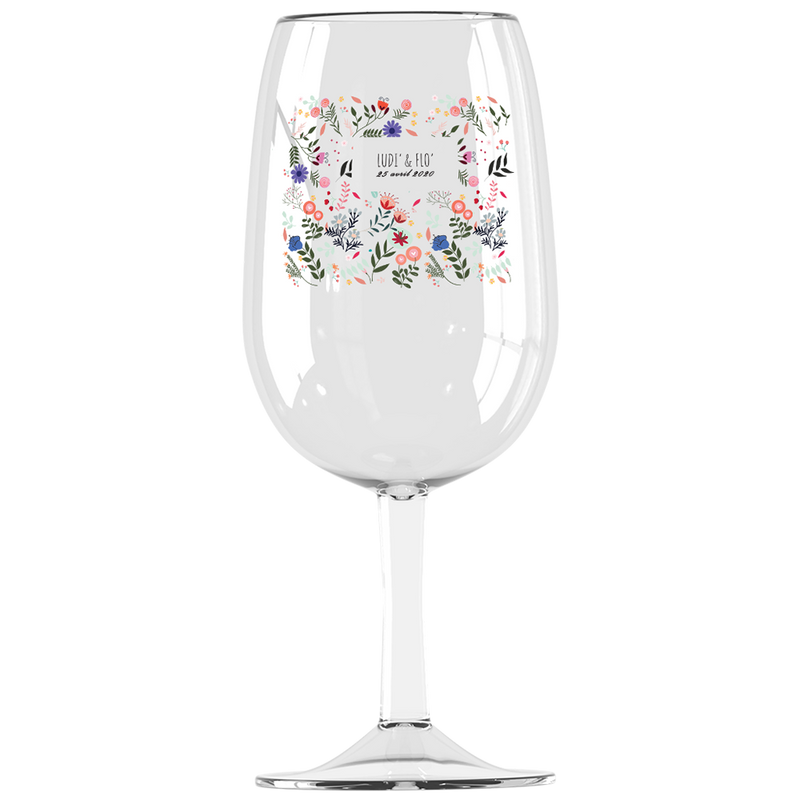 Verre à eau personnalisé incassable - Mariage Printemps